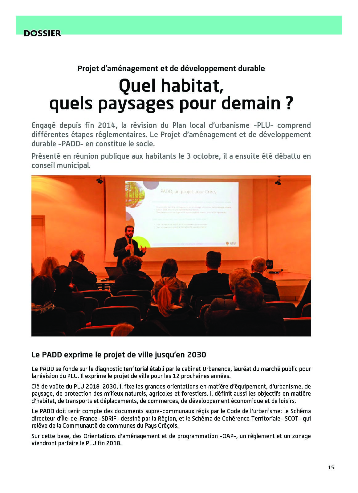 PADD : Site de la Ville de Crécy-la-Chapelle